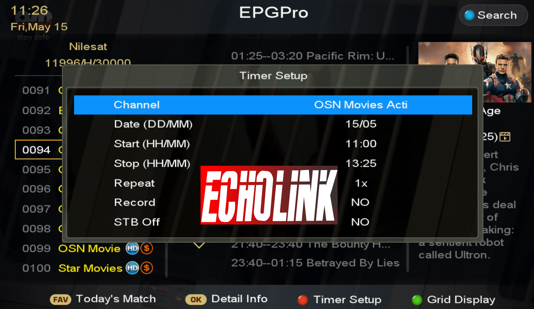 تحديثات بالجملة لأجهزة أيكولينك ECHOLINK FOREVER خاصية MITV SERIES + EPG PR